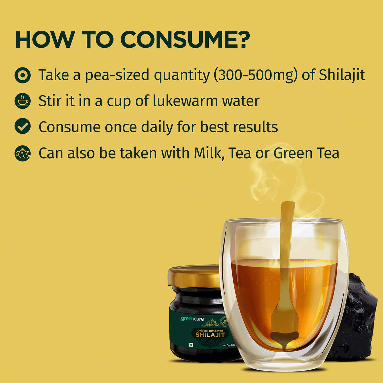 Buy GREENCURE ORIGINAL HIMALAYAN SHILAJIT RESIN (20G) SHILAJEET ...