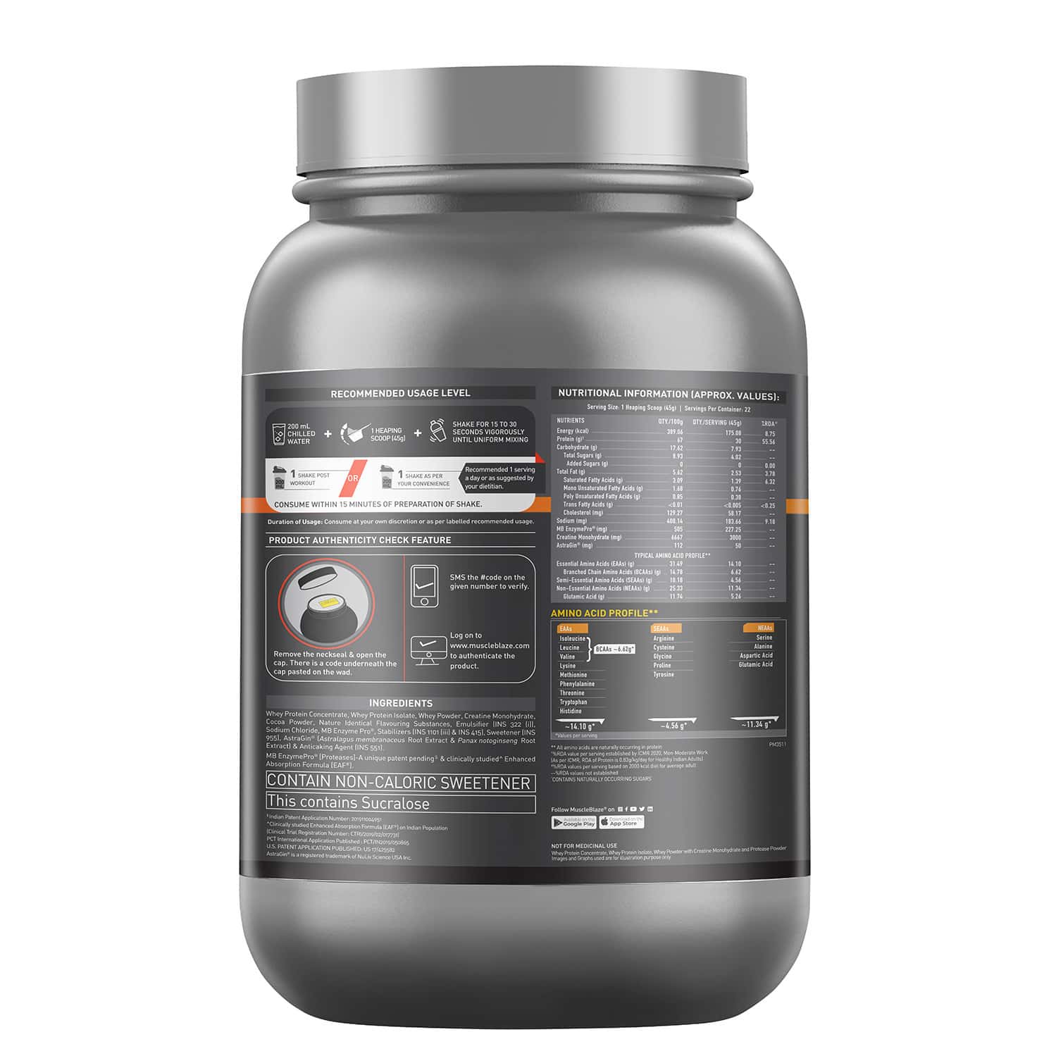Buy MUSCLEBLAZE BIOZYME PERFORMANCE WHEY PROTEIN PR WITH CREATINE ...