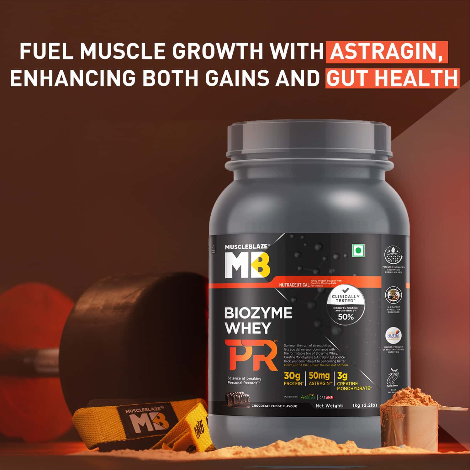 Buy MUSCLEBLAZE BIOZYME WHEY PROTEIN PR WITH 30G PROTEIN, 3G CREATINE ...