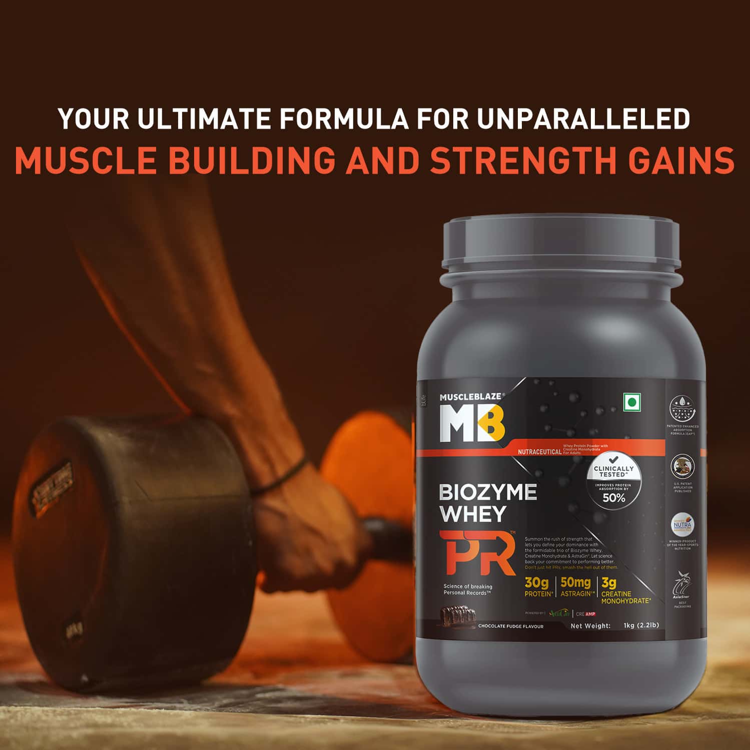 Buy MUSCLEBLAZE BIOZYME WHEY PROTEIN PR WITH 30G PROTEIN, 3G CREATINE ...