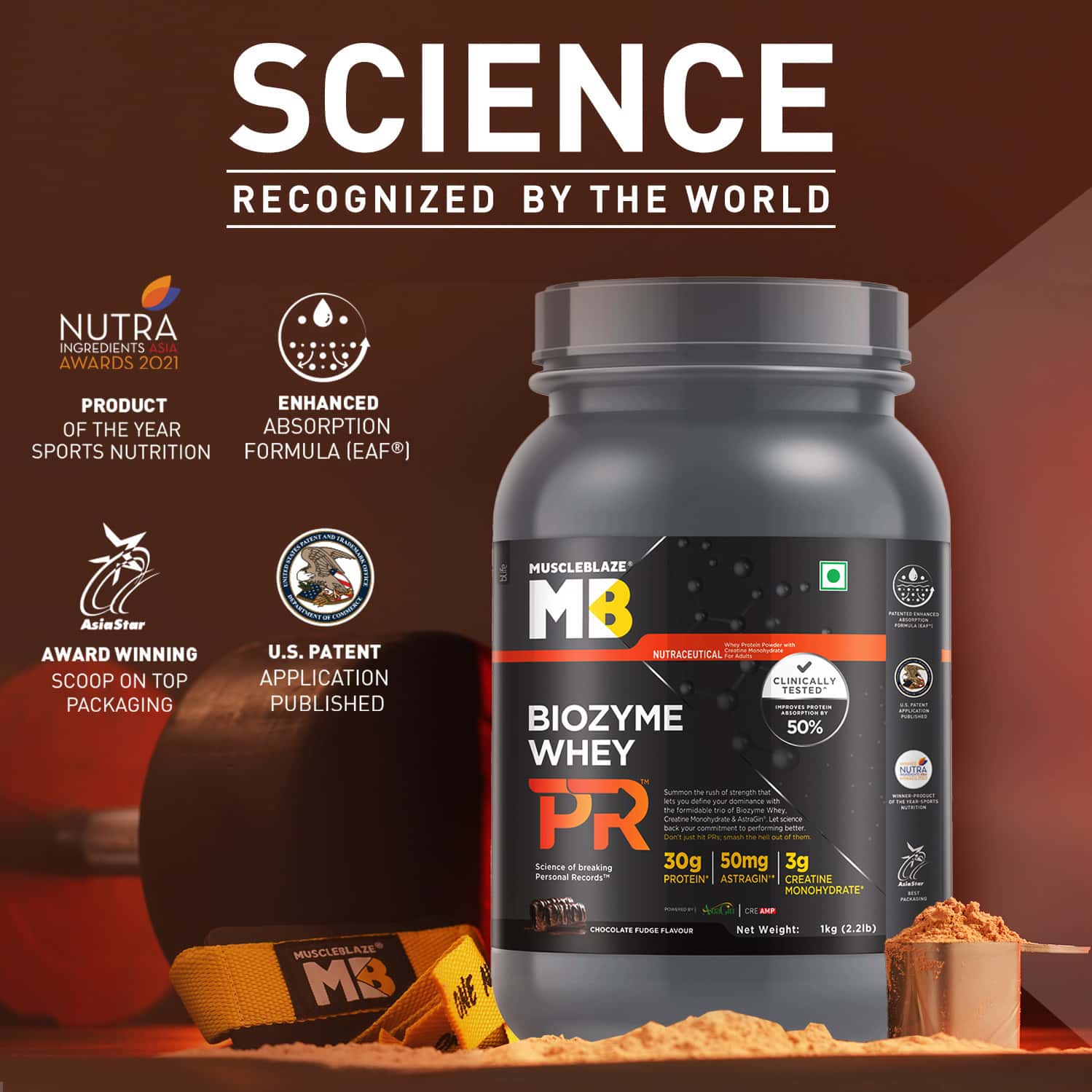 Buy MUSCLEBLAZE BIOZYME WHEY PROTEIN PR WITH 30G PROTEIN, 3G CREATINE ...