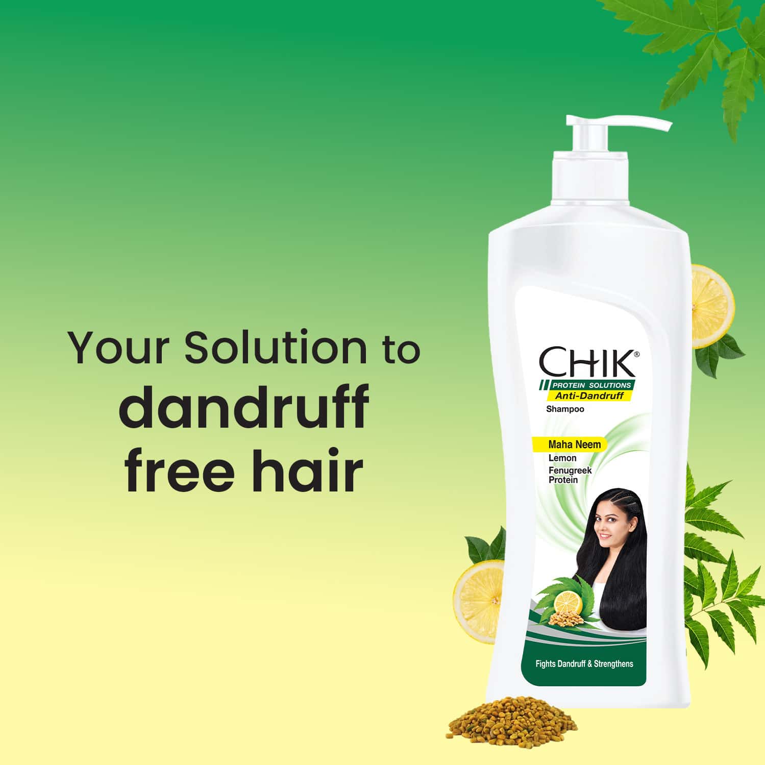 Buy CHIK PROTEIN SOLUTION ANTI DANDRUFF SHAMPOO, WITH MAHANEEM, LEMON ...