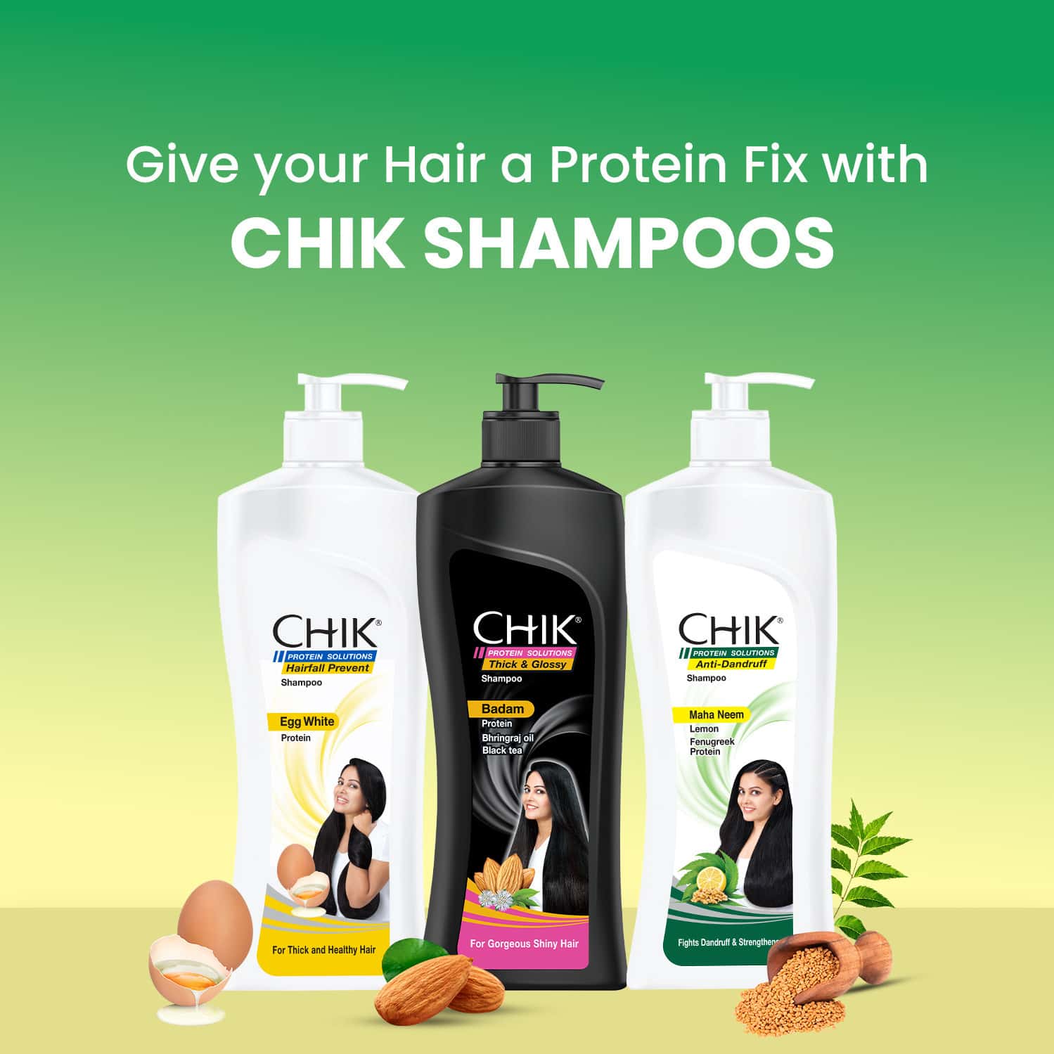 Buy CHIK PROTEIN SOLUTION ANTI DANDRUFF SHAMPOO, WITH MAHANEEM, LEMON ...