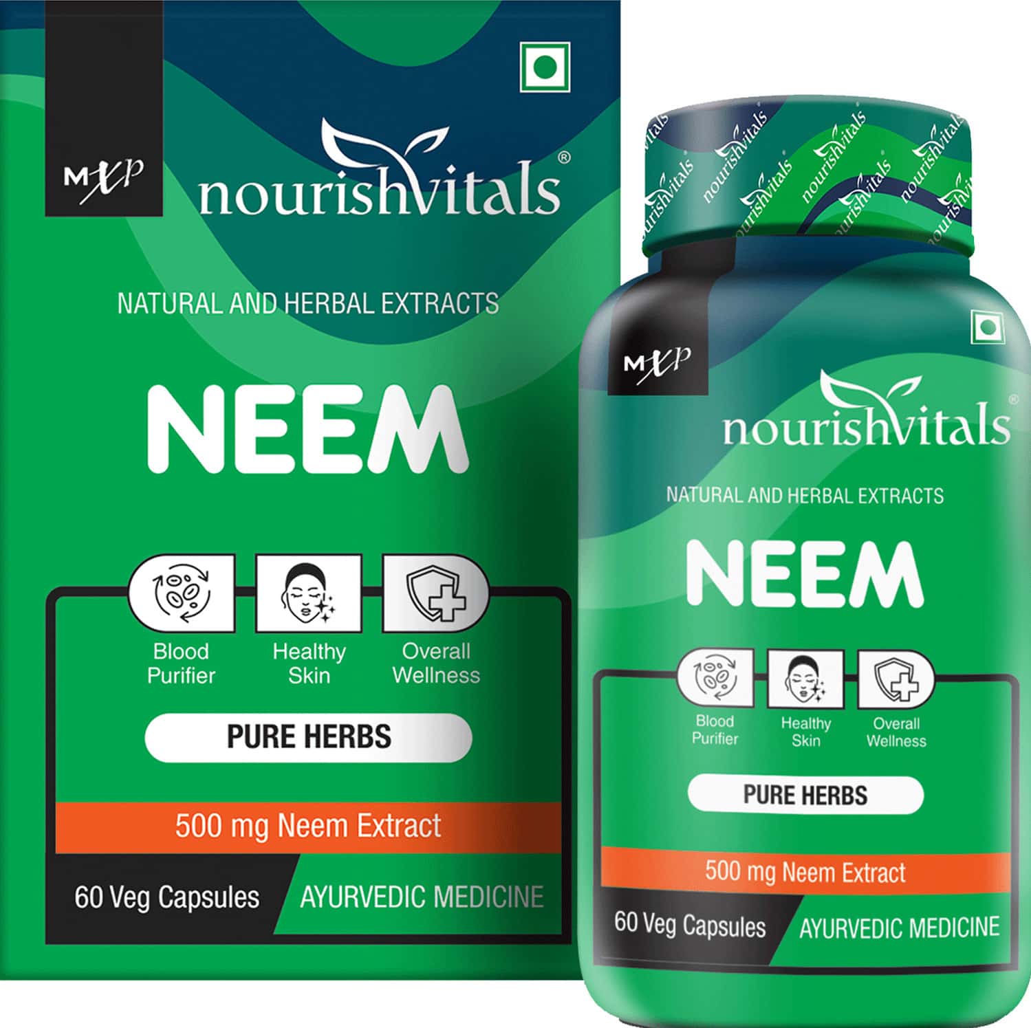 Buy NOURISHVITALS NEEM PURE HERBS 500 MG BLOOD PURIFIER & FOR HEALTHY ...
