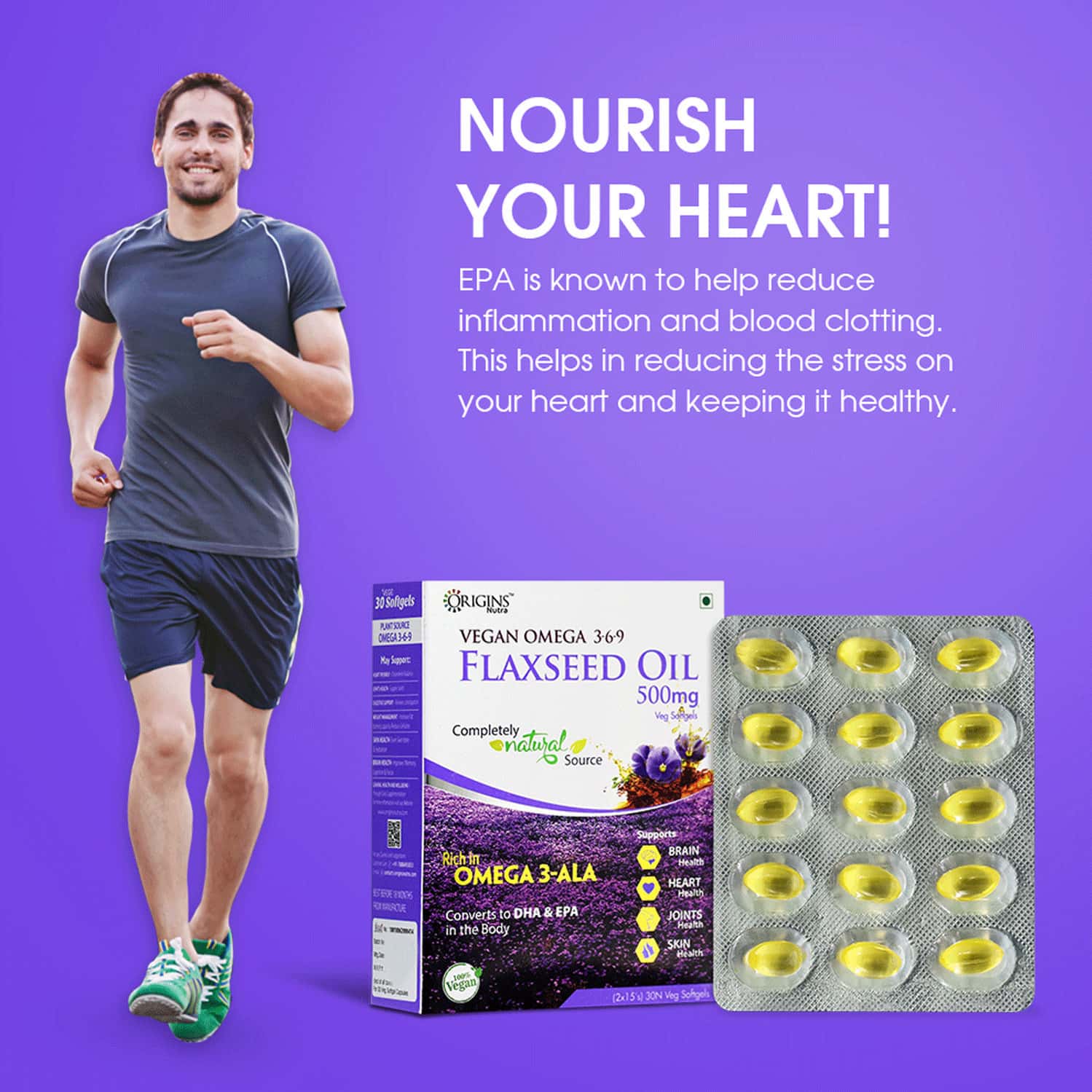 Buy ORIGINS NUTRA VEGAN OMEGA 3-6-9 FLAXSEED OIL (30 SOFTGELS) Online ...