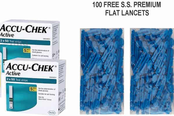 Buy ACCU-CHEK ACTIVE | 4 X 50 TEST STRIPS | WITH S.S. PREMIUM 2 X 50 ...