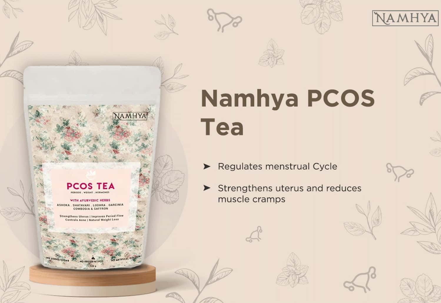 Buy NAMHYA PCOS TEA 100G POUCH Online & Get Upto 60% OFF at PharmEasy