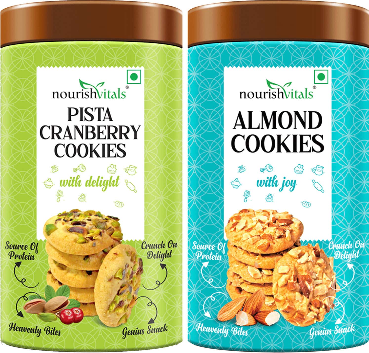 Buy NOURISHVITALS PISTA CRANBERRY COOKIES CRUNCHY DELIGHTS GENIUS SNACK ...