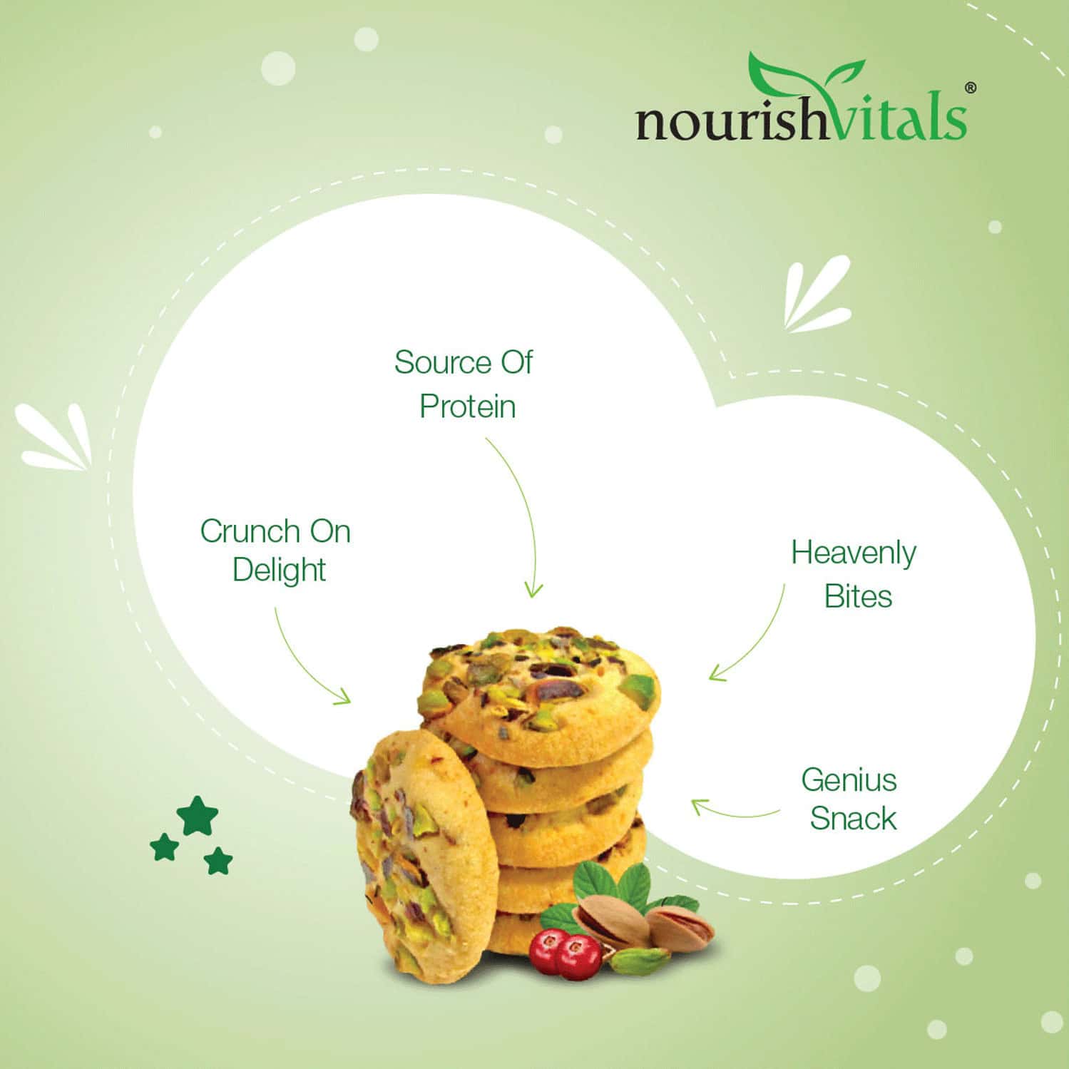 Buy NOURISHVITALS PISTA CRANBERRY COOKIES + ALMOND COOKIES CRUNCHY ...
