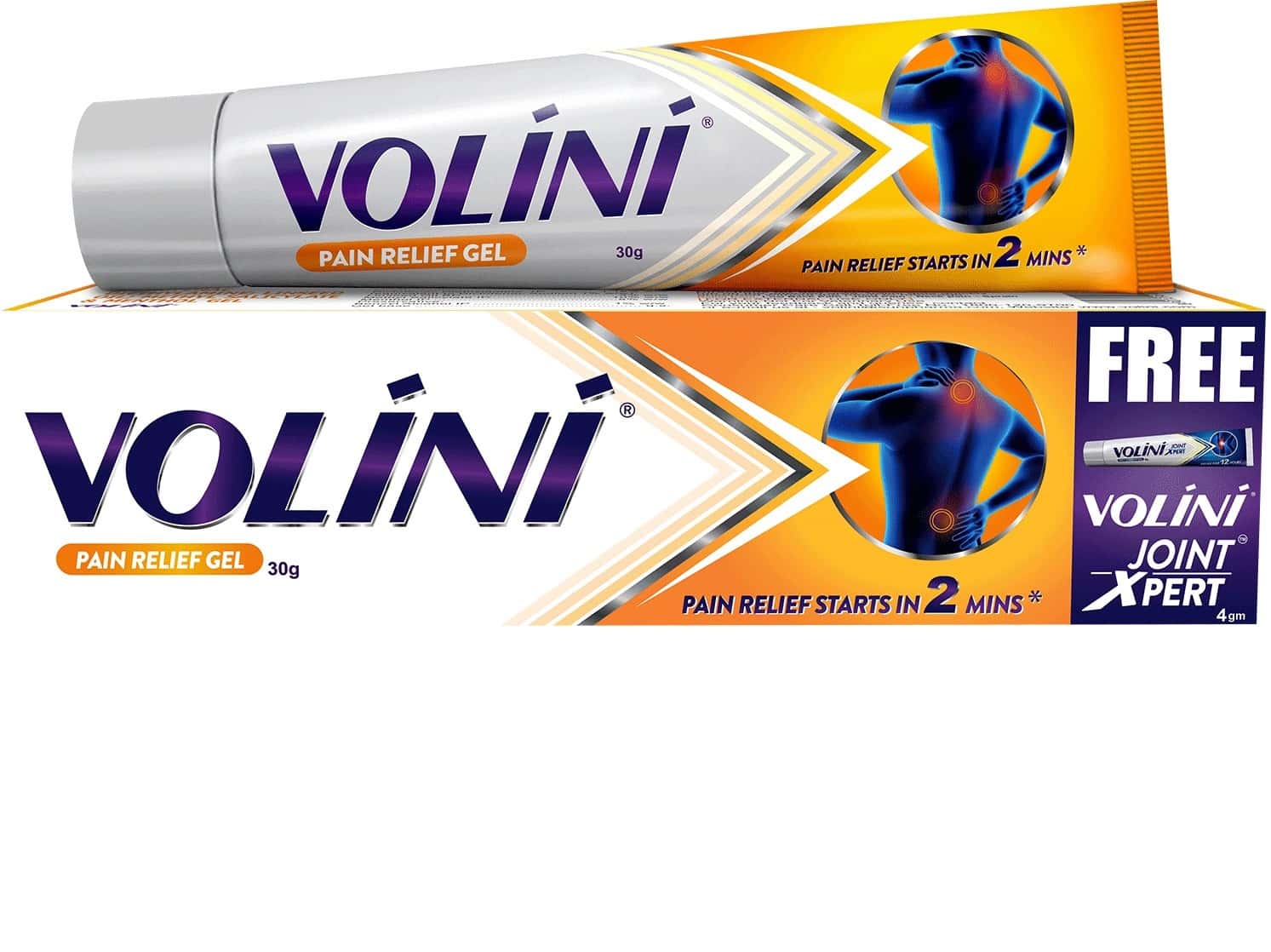 Buy VOLINI PAIN RELIEF GEL 30G WITH VOLINI JOINT XPERT 4G FREE Online ...