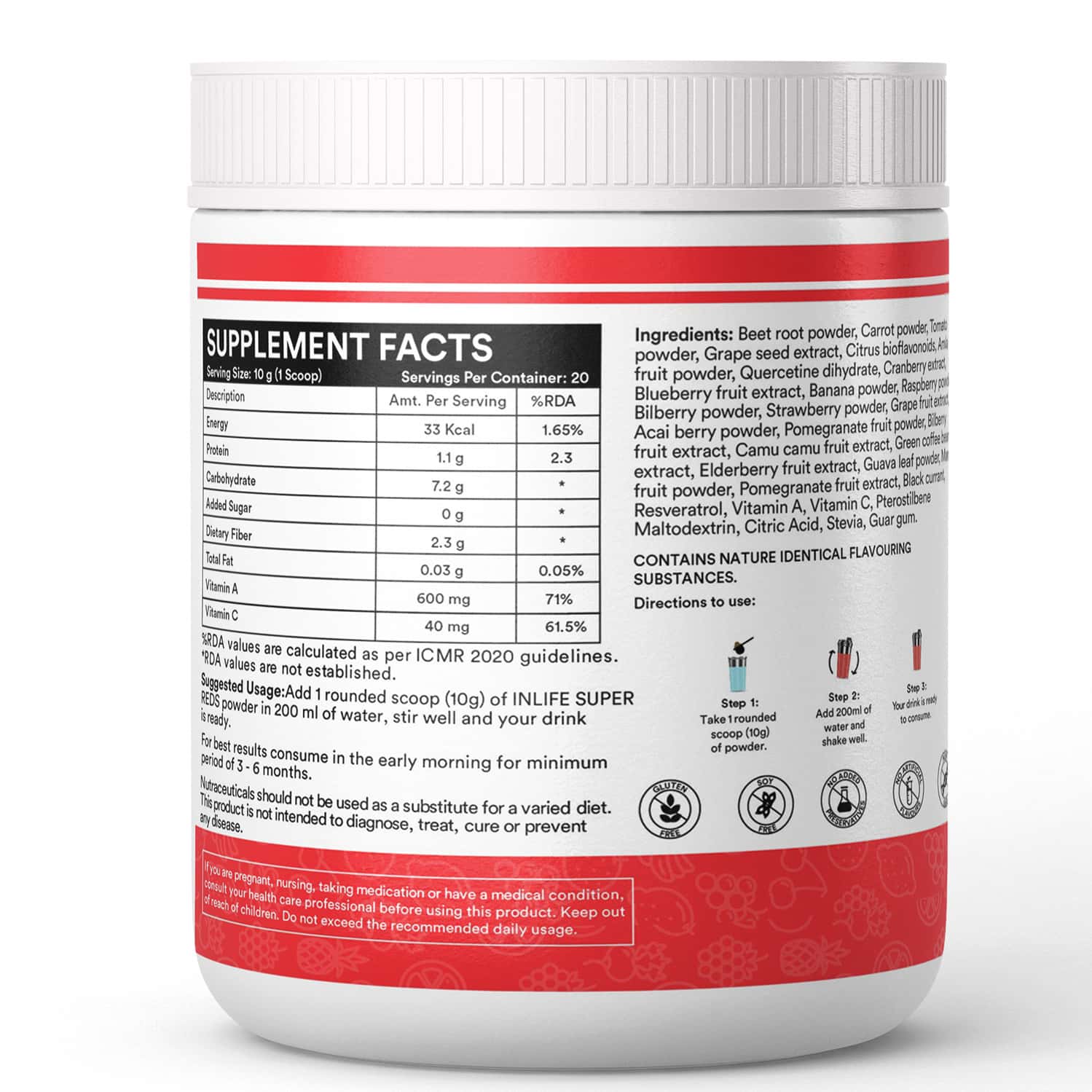 Buy INLIFE SUPER REDS POWDER,ANTIOXIDANT-RICH SUPERFOOD SUPPLEMENT ...