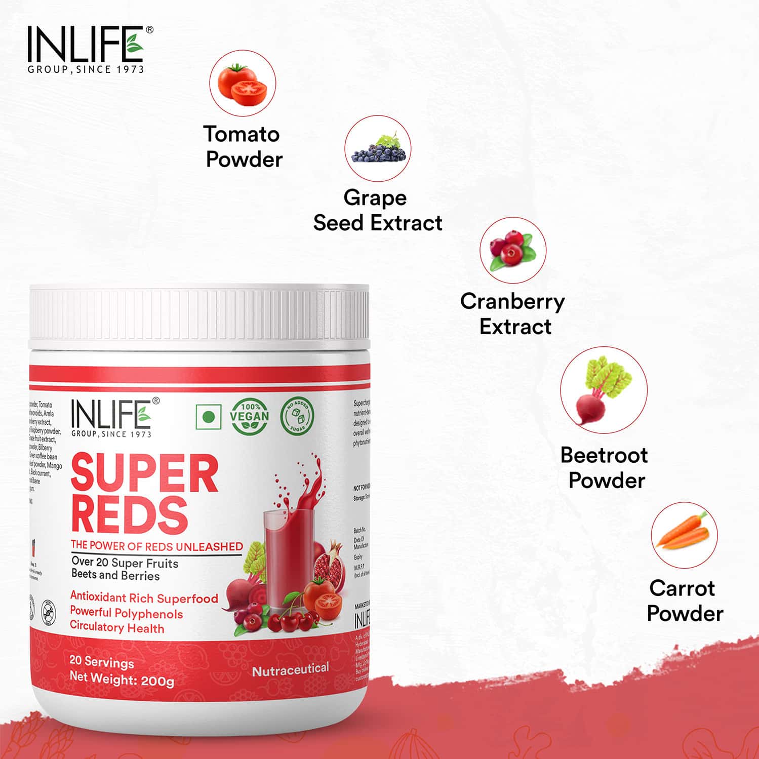 Buy INLIFE SUPER REDS POWDER,ANTIOXIDANT-RICH SUPERFOOD SUPPLEMENT ...