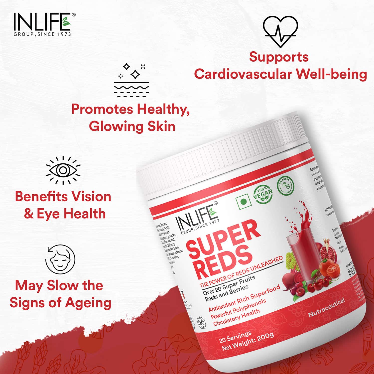 Buy INLIFE SUPER REDS POWDER,ANTIOXIDANT-RICH SUPERFOOD SUPPLEMENT ...