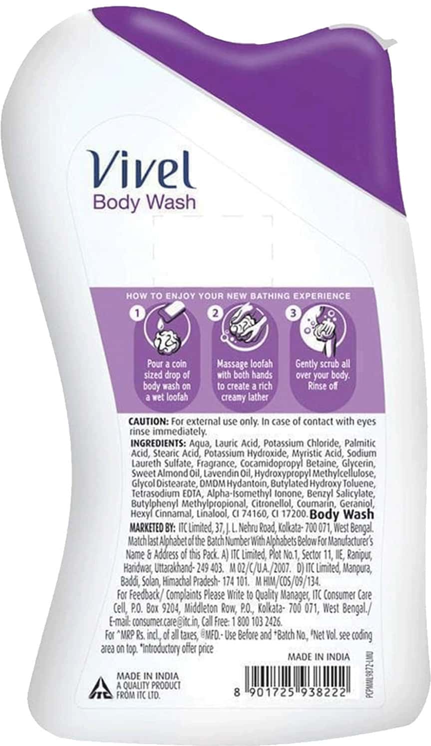 Buy VIVEL LAVENDER AND ALMOND OIL BODY WASH BOTTLE OF 200 ML Online ...