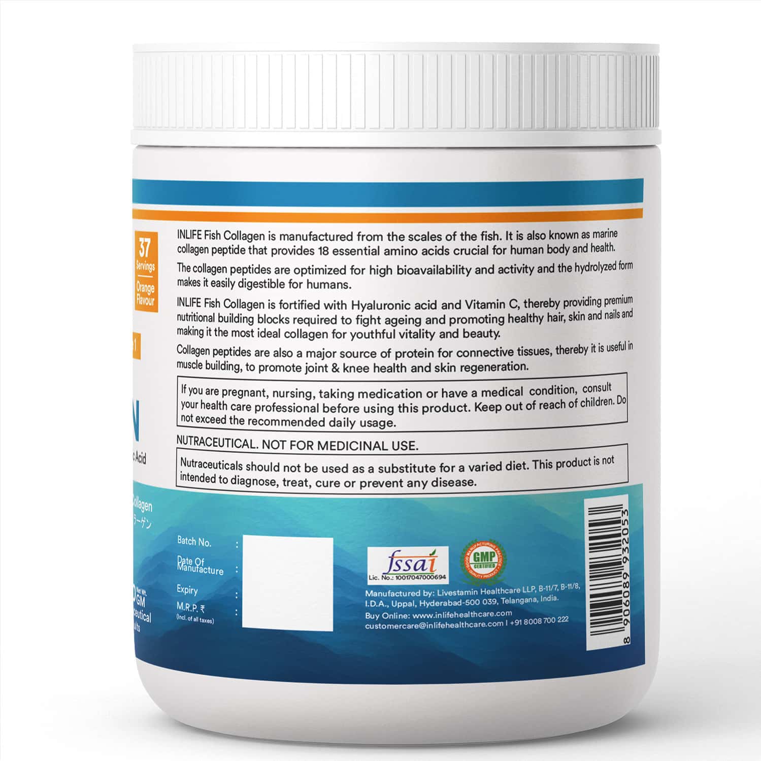 Buy INLIFE JAPANESE MARINE COLLAGEN SUPPLEMENTS FOR WOMEN & MEN (ORANGE ...