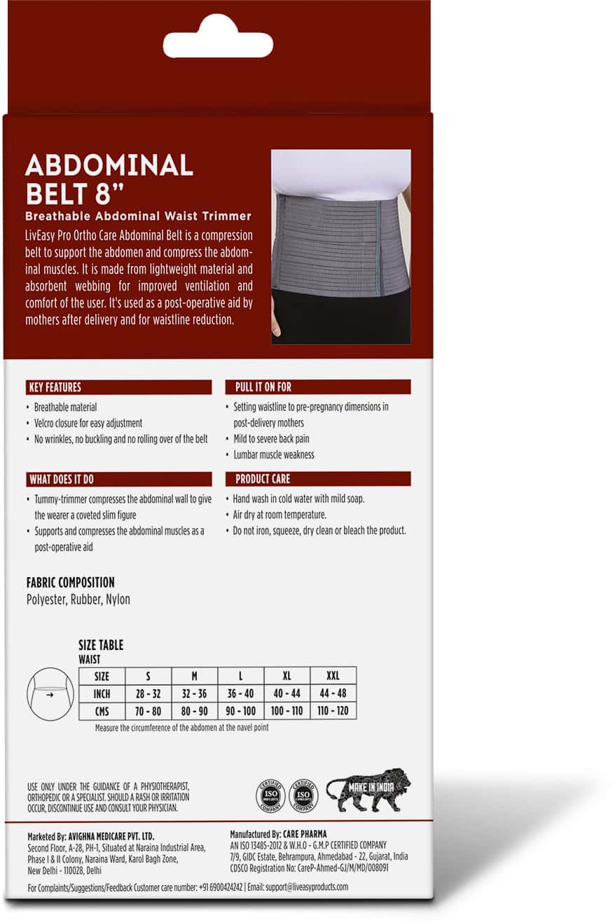 Buy LIVEASY PRO ORTHO CARE ABDOMINAL BELT - M Online & Get Upto 60% OFF ...