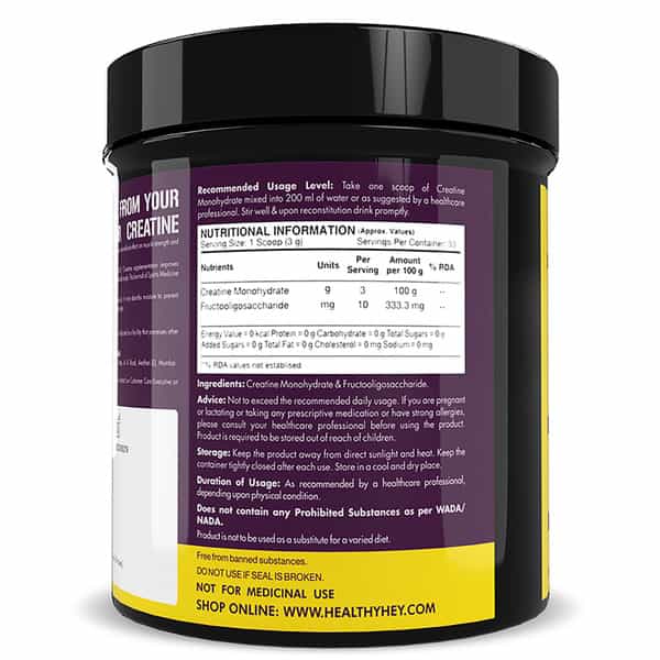 Buy HEALTHYHEY SPORTS CREATINE MONOHYDRATE 100G - 33 SERVINGS ...