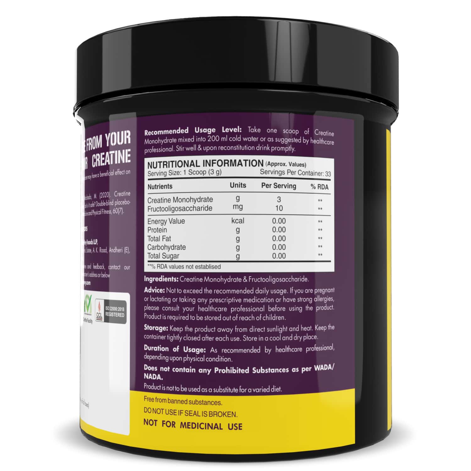 Buy HEALTHYHEY SPORTS CREATINE MONOHYDRATE 100G - 33 SERVINGS ...