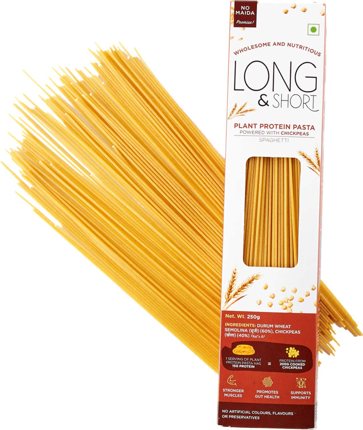 Buy LONG&SHORT PLANT PROTEIN SPAGHETTI|CHICKPEAS PASTA|PACK OF 2 ...