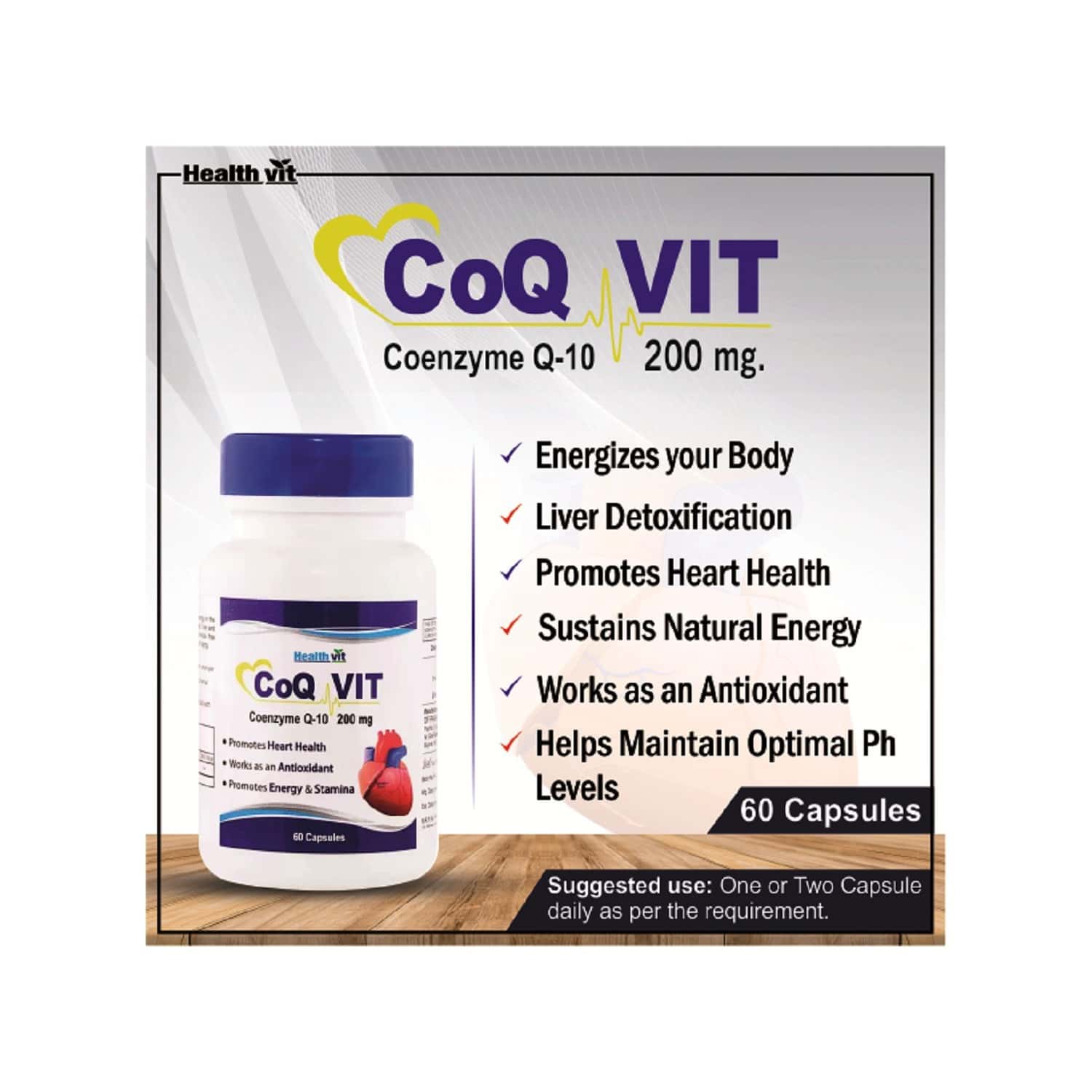 Buy HEALTHVIT HIGH ABSORPTION CO-QVIT COENZYME Q10 - 30MG - 60 CAPSULES ...