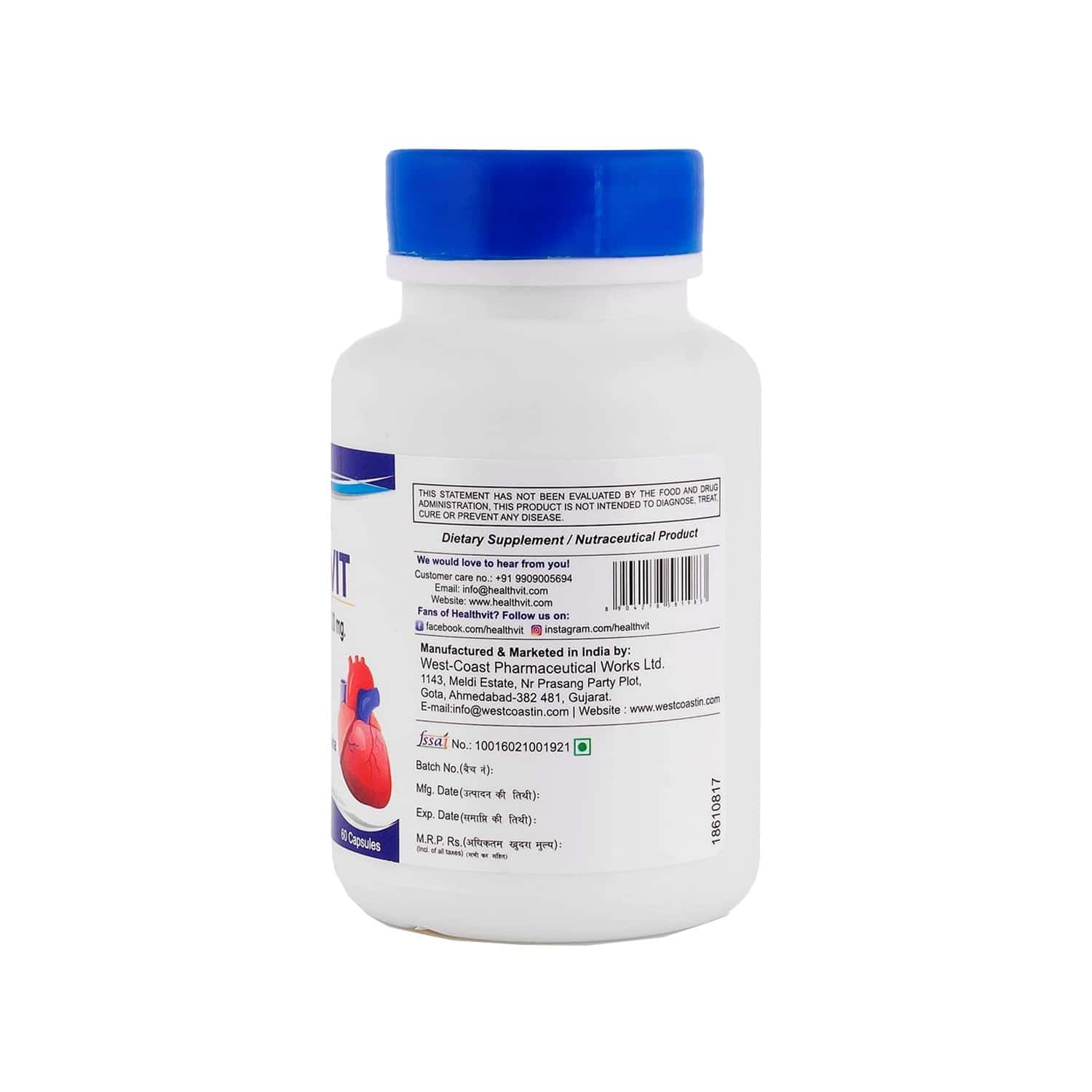 Buy HEALTHVIT HIGH ABSORPTION CO-QVIT COENZYME Q10 - 30MG - 60 CAPSULES ...