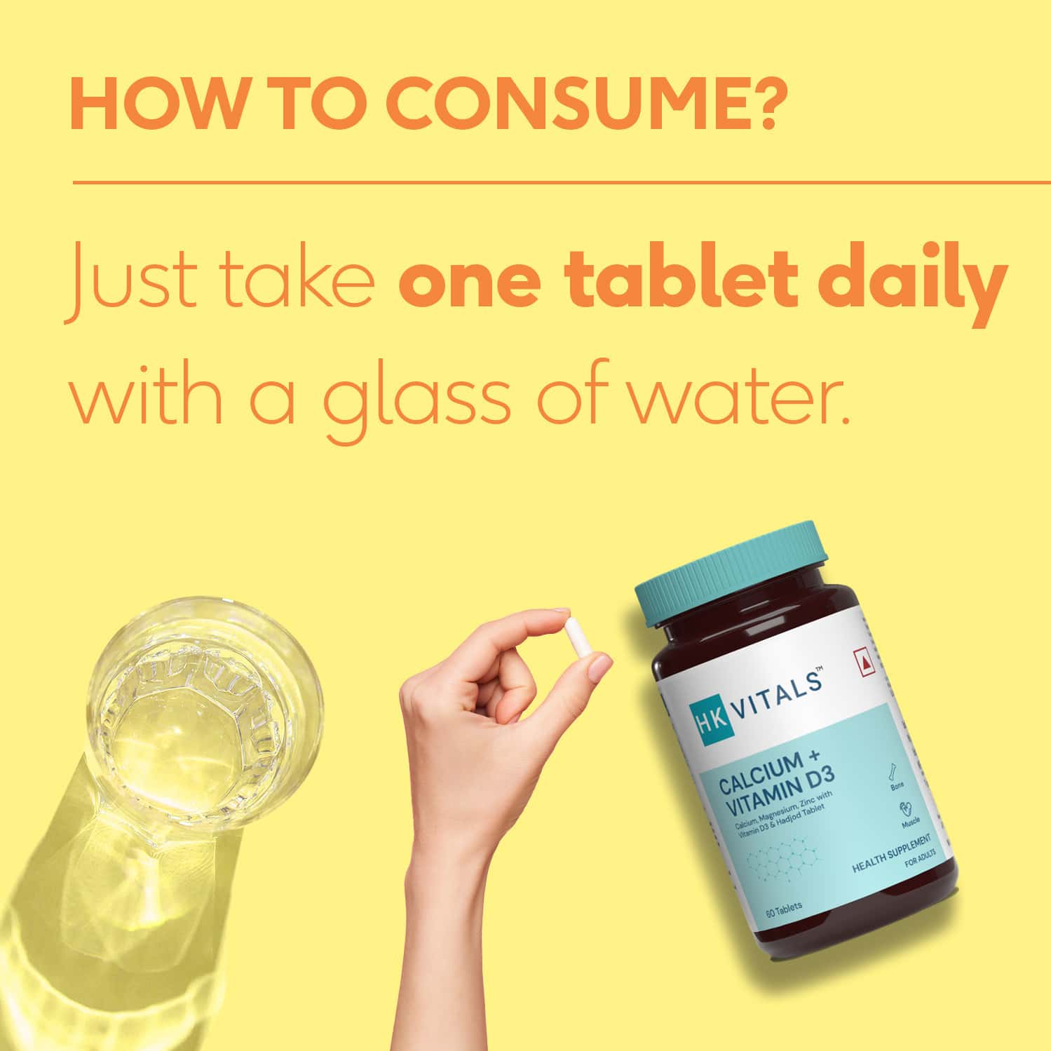 Buy HEALTHKART CALCIUM TABLETS FOR MEN & WOMEN WITH VITAMIN D3 FOR ...