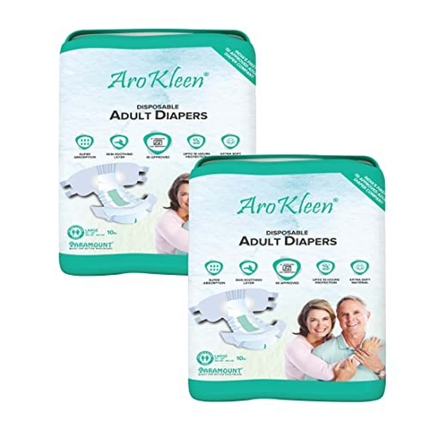 Buy AROKLEEN ADULT DIAPER TAPE STYLE LARGE (WAIST SIZE: 102 CM-150 CM ...