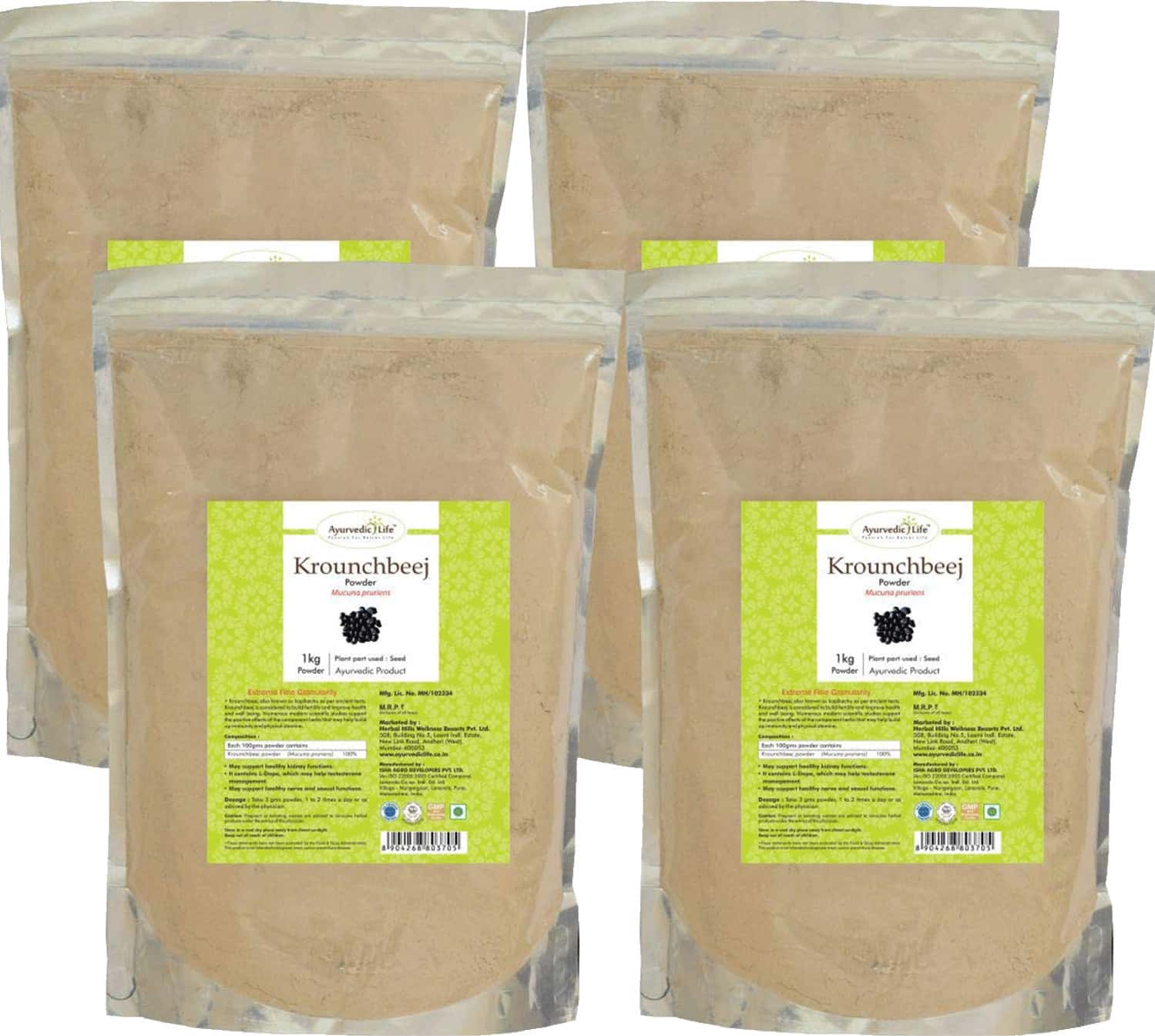 Buy NATURZ AYURVEDA GOKSHUR POWDER - 1 KG POWDER - PACK OF 4 Online ...