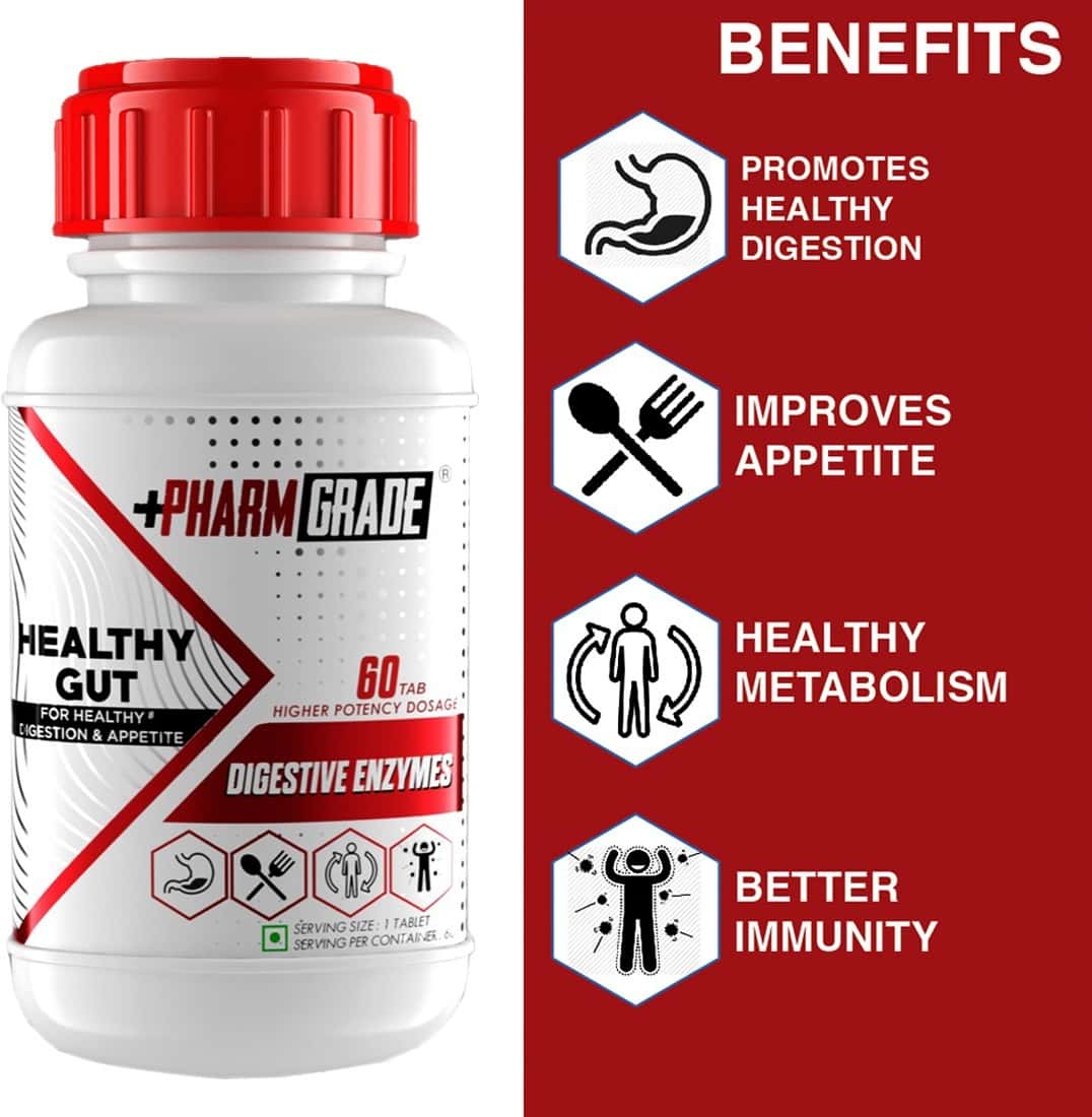 Buy PHARMGRADE HEALTHY GUT DIGESTIVE ENZYMES SUPPLEMENTS - 60 TABLETS ...