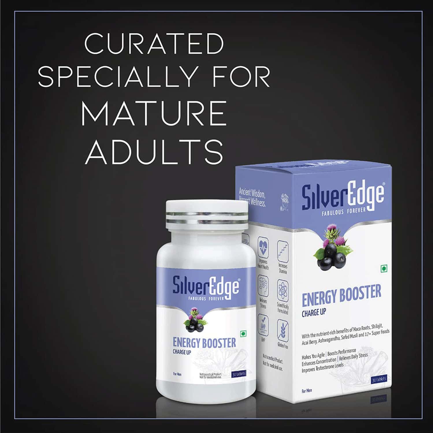 Buy SILVEREDGE ENERGY BOOSTER (CHARGE UP) FOR MEN, 30 TABLETS Online ...