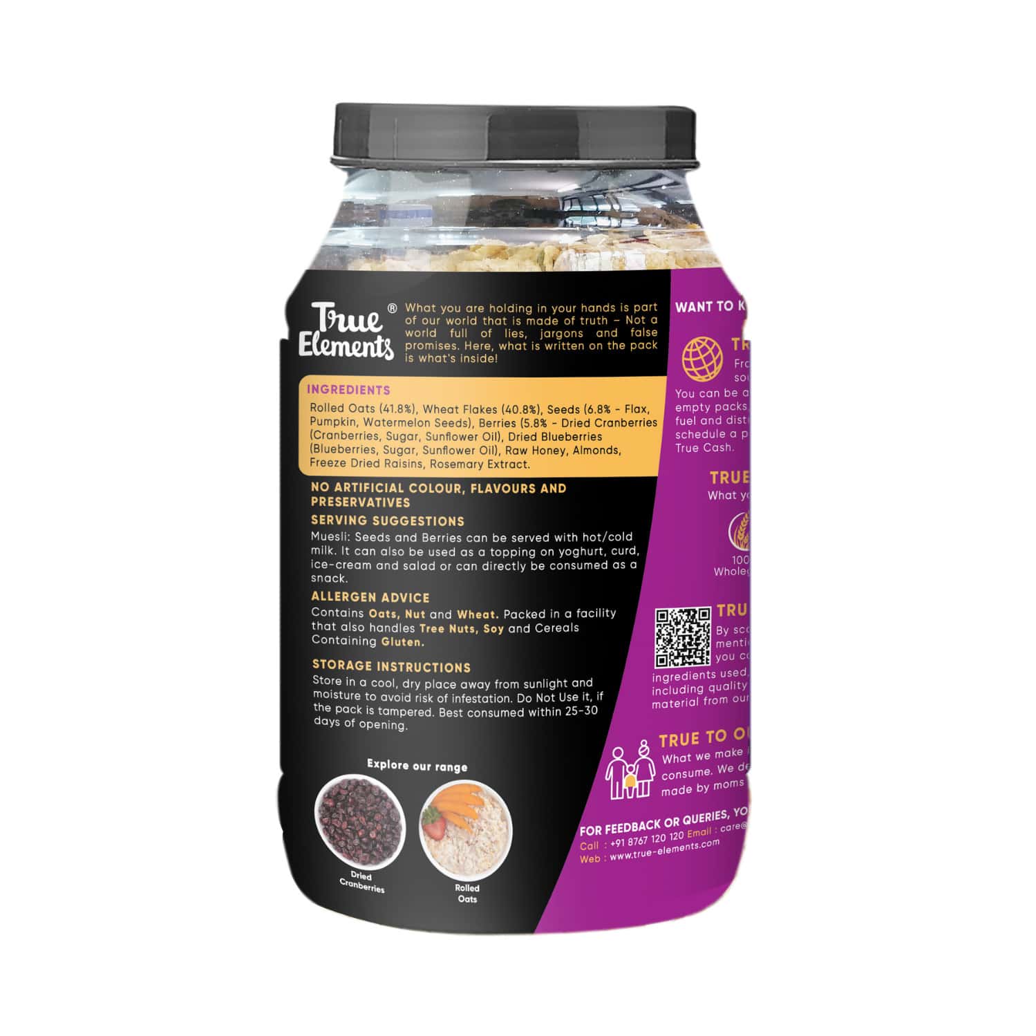 Buy TRUE ELEMENTS SEEDS AND BERRIES MUESLI 1000 GM Online & Get Upto 60 ...
