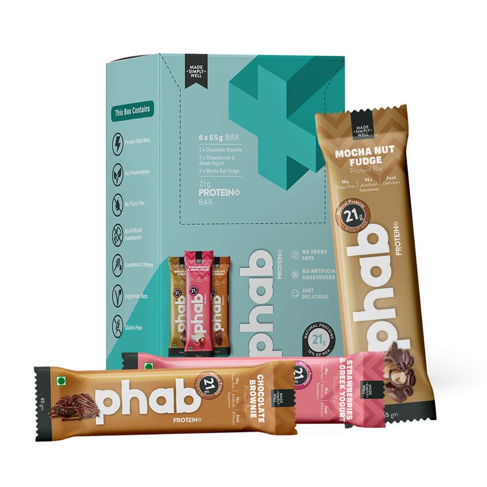 Buy PHAB PROTEIN BAR 21G PROTEIN ZERO TRANS FATS: PACK OF 12X 65G ...