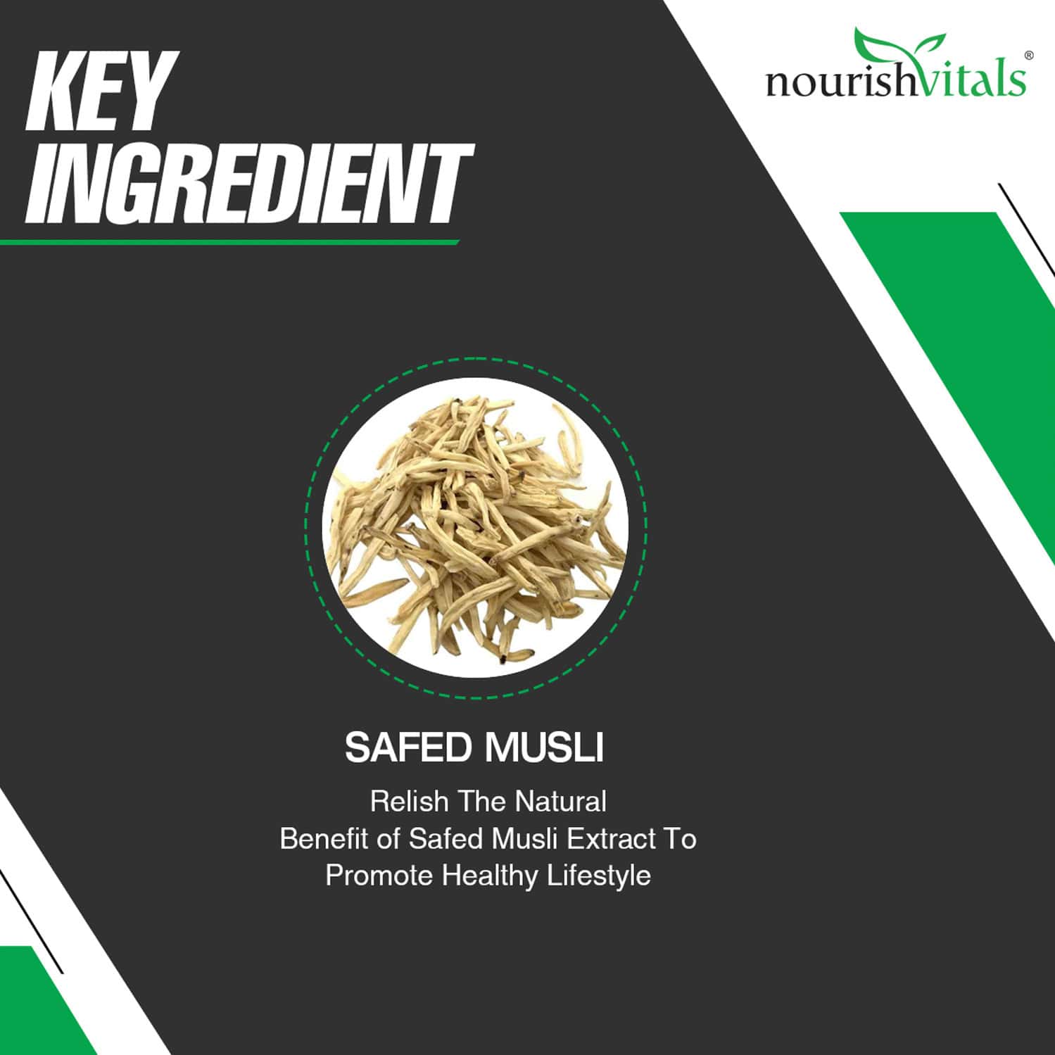 Buy NOURISHVITALS SAFED MUSLI WITH SAPONINS 20% PURE HERBS 500 MG SAFED ...