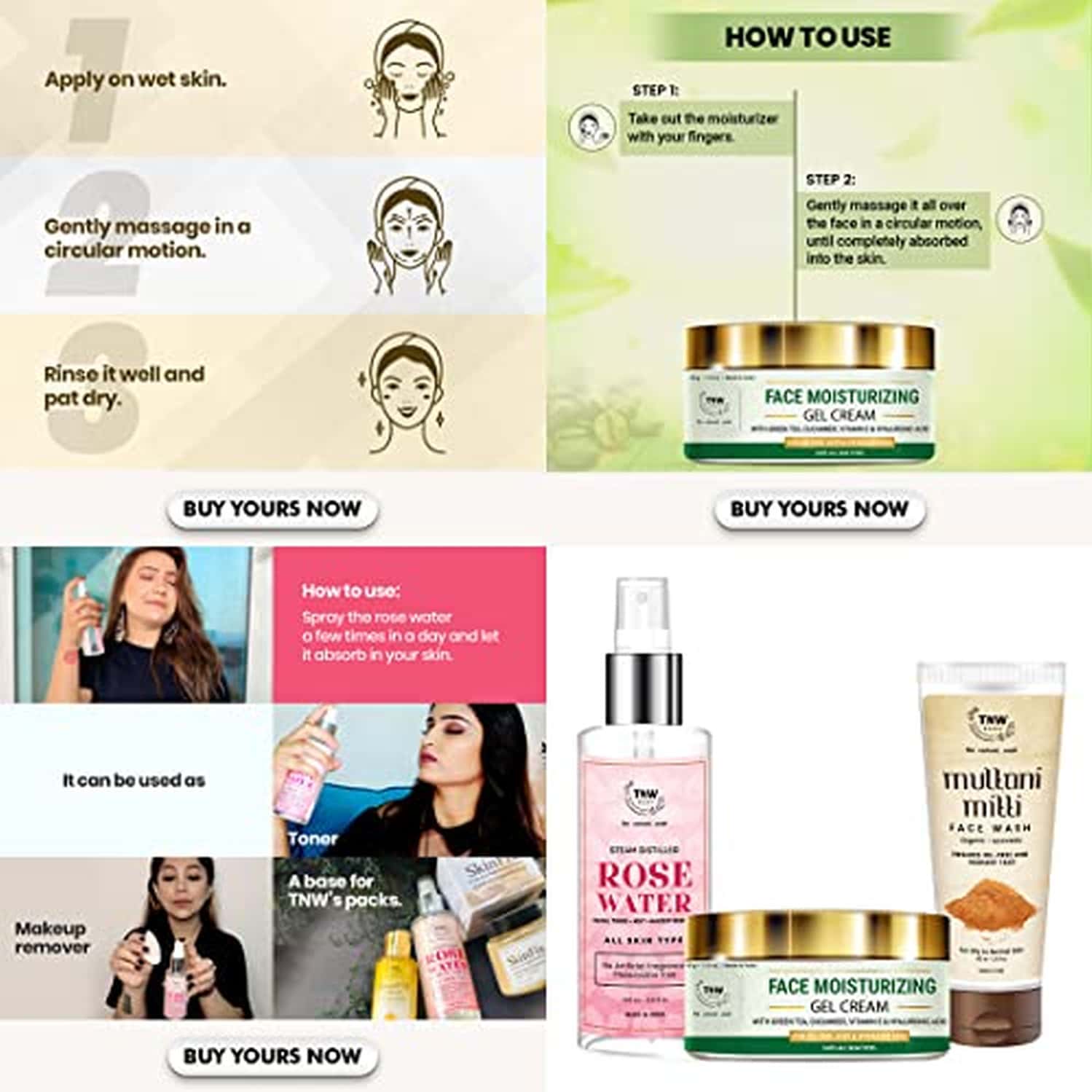 Buy TNW-THE NATURAL WASH FACE MOISTURIZING GEL CREAM, MULTANI MITTI ...