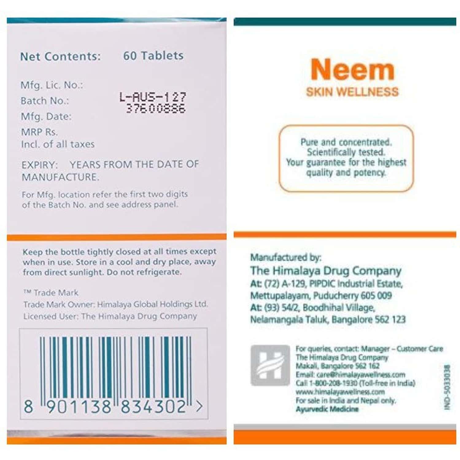 Buy HIMALAYA NEEM SKIN WELLNESS CONTROLS ACNE (PACK OF 5) Online & Get ...