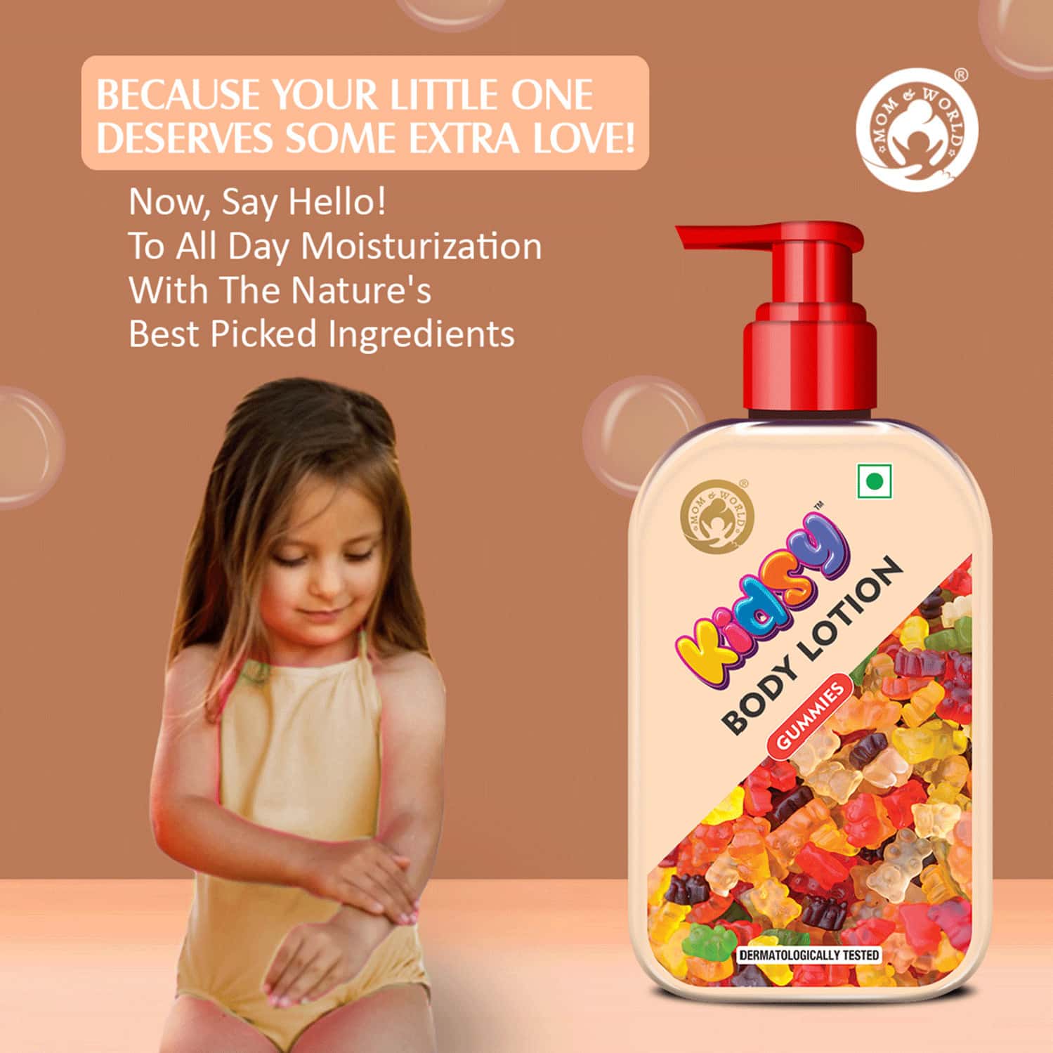 Buy MOM & WORLD KIDSY GUMMIES MOISTURISING BODY LOTION FOR KIDS WITH ...