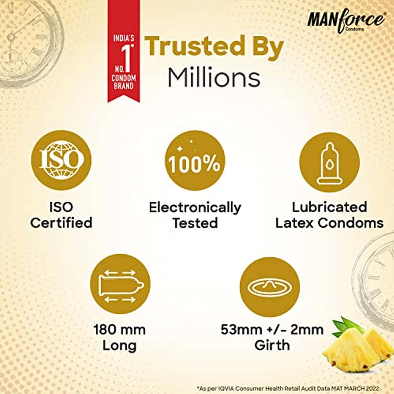 Buy MANFORCE OVERTIME PINEAPPLE CONDOMS 10 PCS X PACK OF 5 Online & Get ...