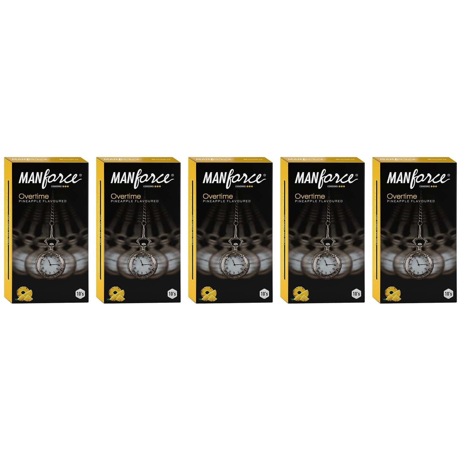 Buy MANFORCE OVERTIME PINEAPPLE CONDOMS 10 PCS X PACK OF 5 Online & Get ...
