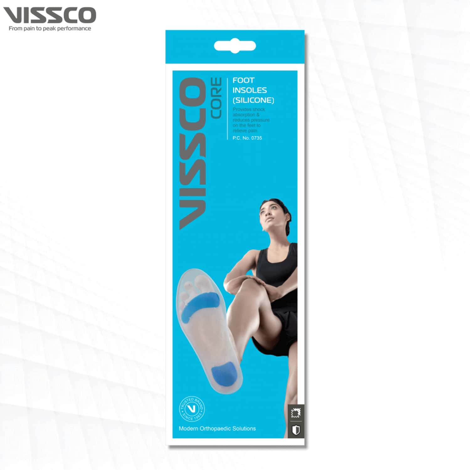 Buy VISSCO SILICONE INSOLES FOR RELIEVING FOOT PAIN SHOCK ABSORBER ...