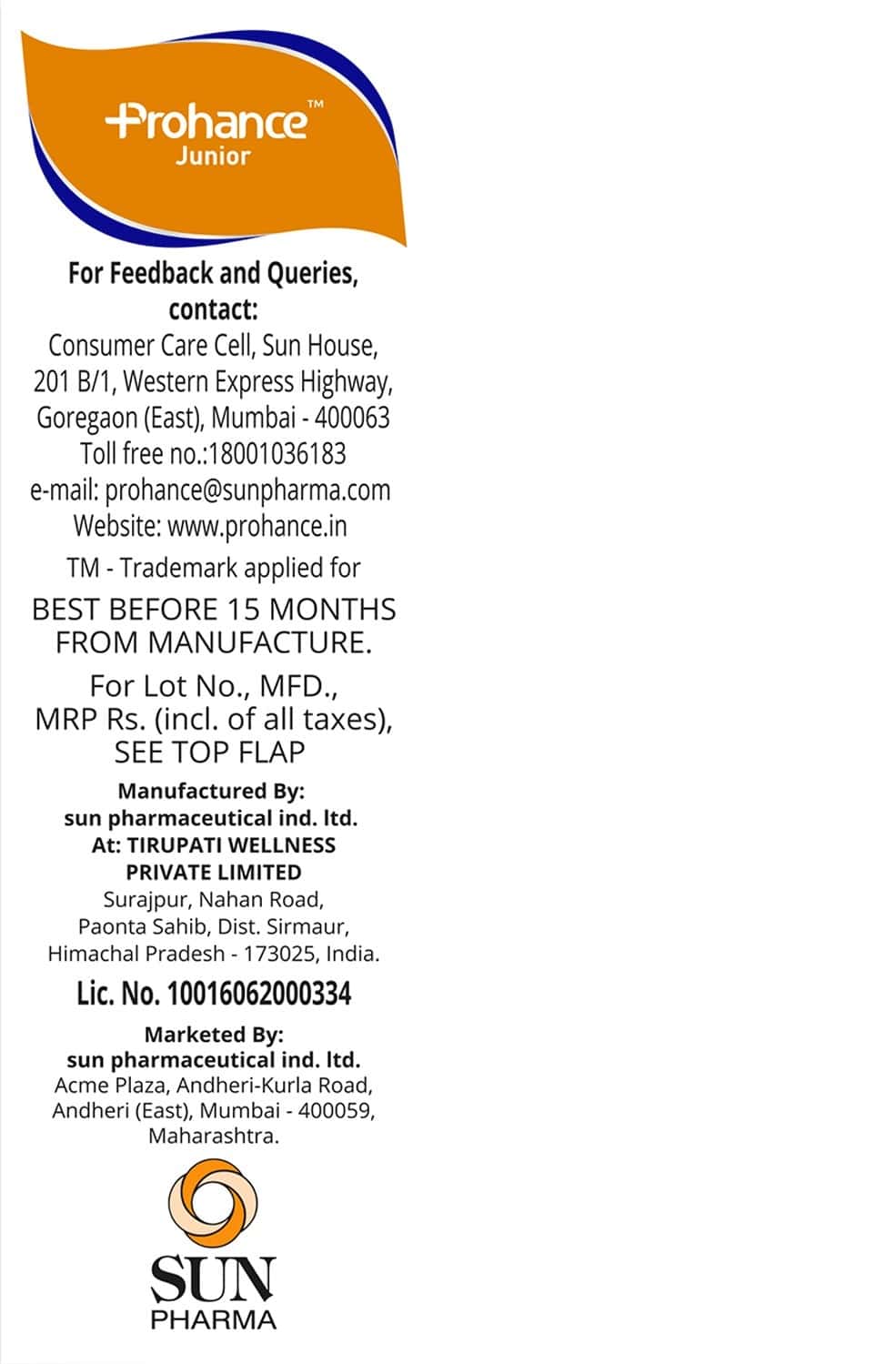 Buy PROHANCE JUNIOR NUTRITION POWDER VANILLA 200G Online & Get Upto 60% ...