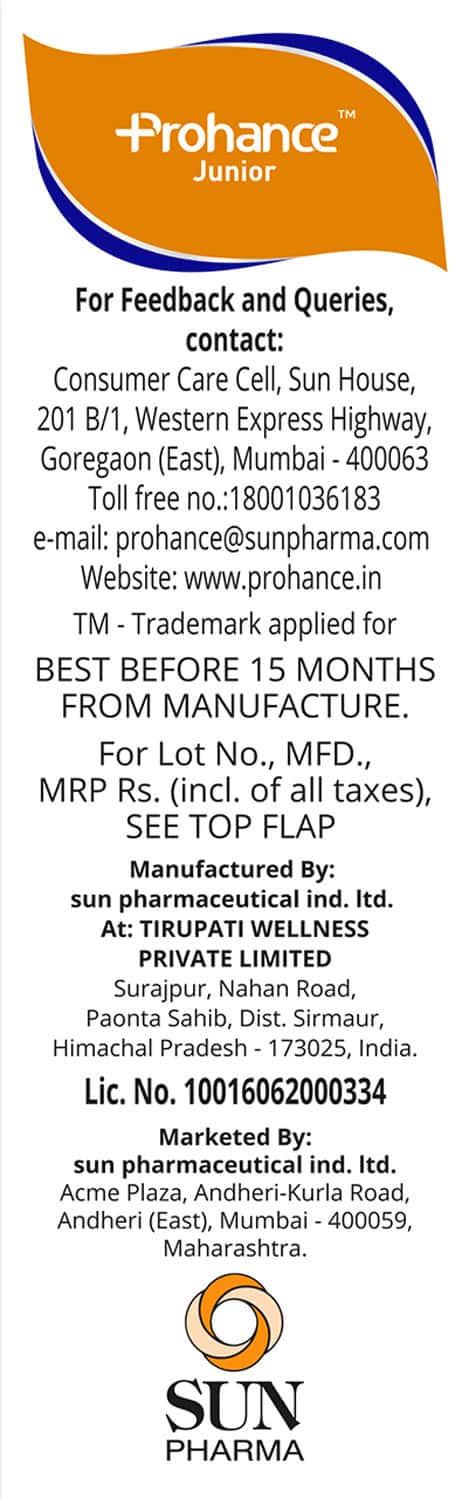 Buy PROHANCE JUNIOR NUTRITION POWDER VANILLA 200G Online & Get Upto 60% ...