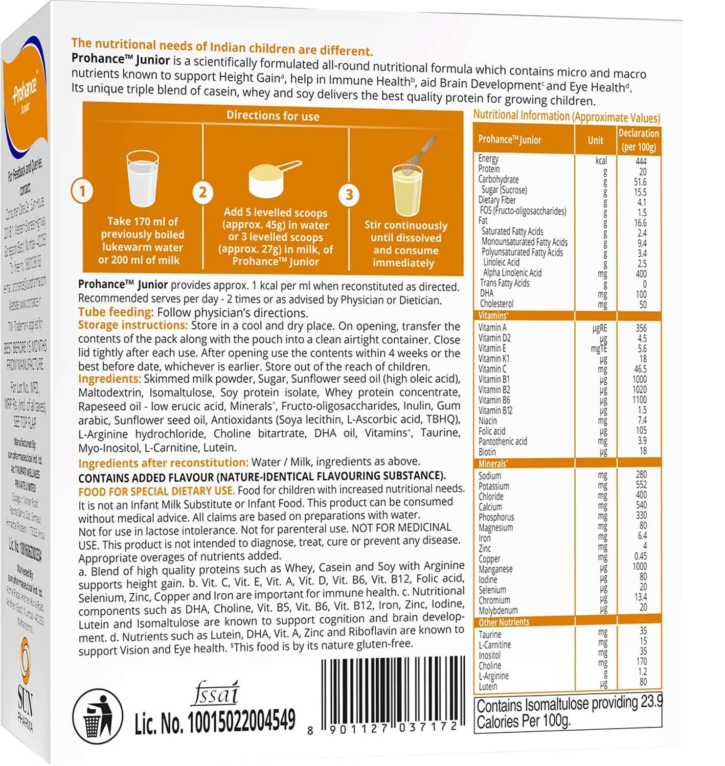 Buy PROHANCE JUNIOR NUTRITION POWDER VANILLA 200G Online & Get Upto 60% ...