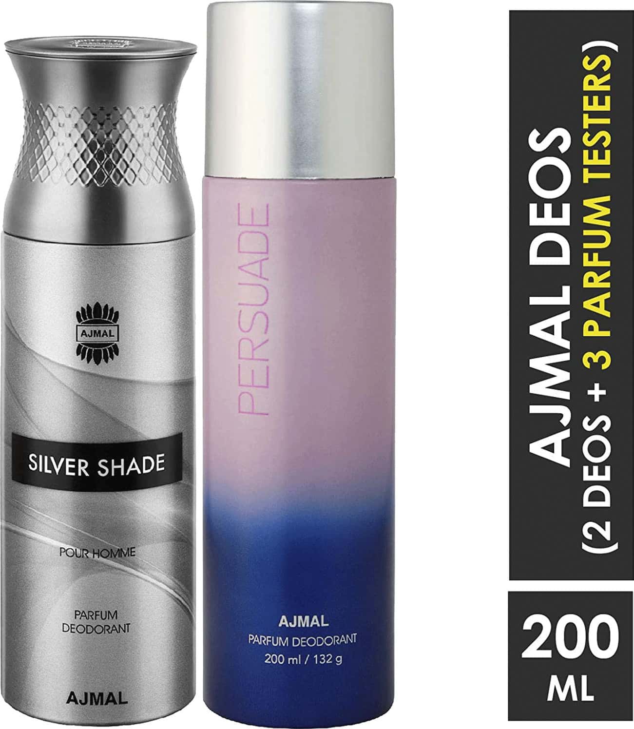 Buy AJMAL SILVER SHADE FOR MEN AND PERSUADE FOR MEN & WOMEN EACH 200ML (TOTAL 400ML) Online ...
