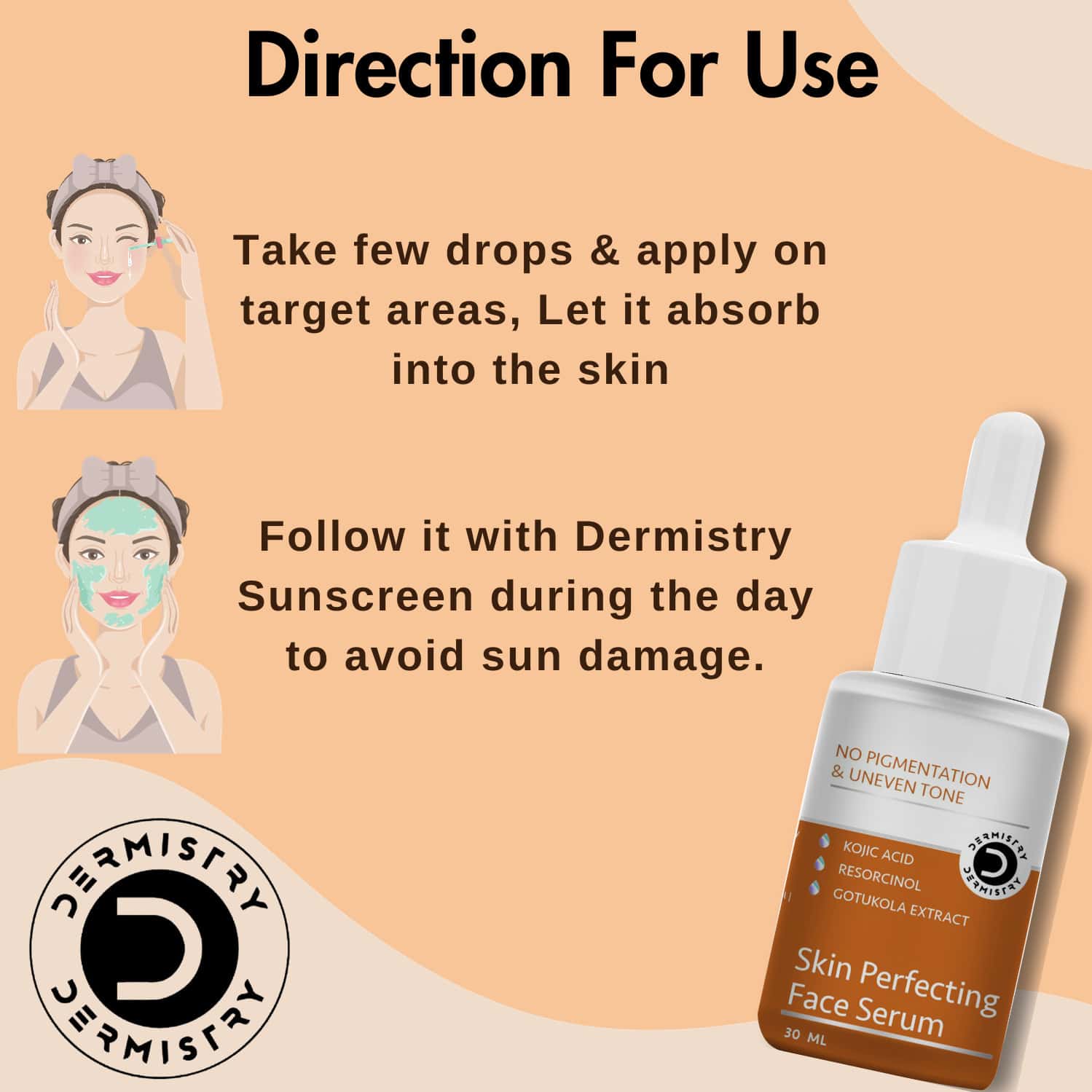 Buy DERMISTRY ANTI PIGMENTATION SKIN PERFECTING FAIRNESS FACE SERUM I KOJIC ACID & GOTUKOLA I ...
