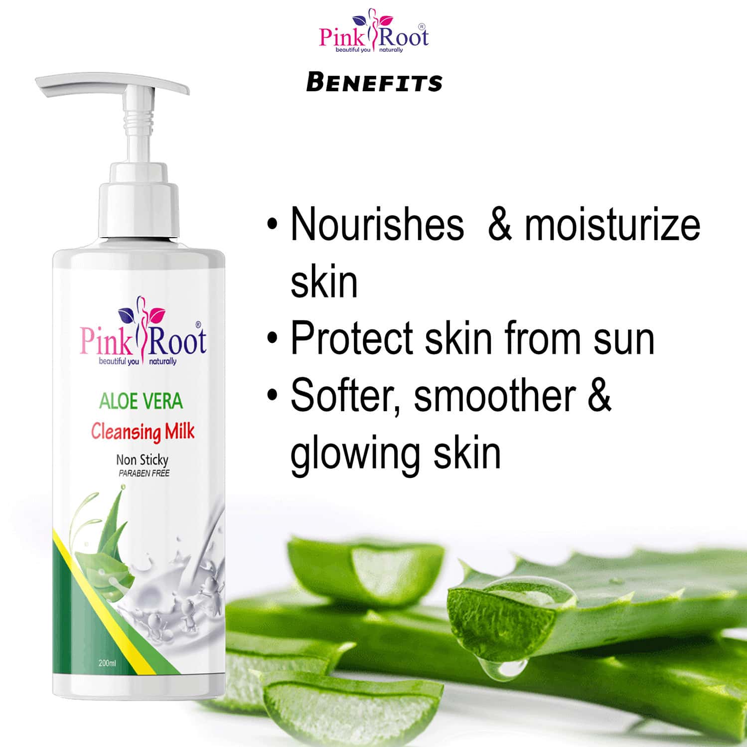 Buy PINK ROOT ALOE VERA CLEANSING MILK 200ML Online & Get Upto 60% OFF ...