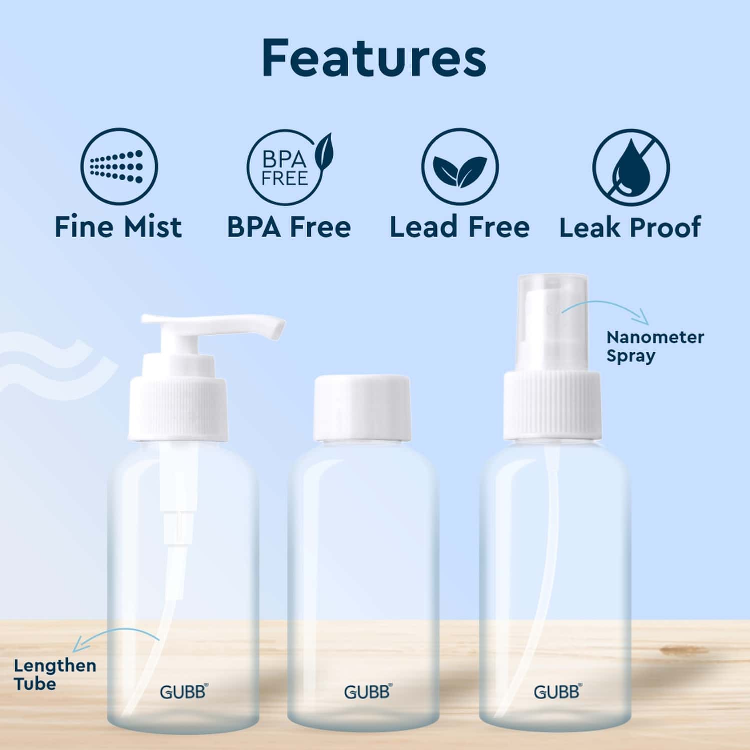 Buy GUBB TRAVEL BOTTLES SET Online & Get Upto 60% OFF at PharmEasy