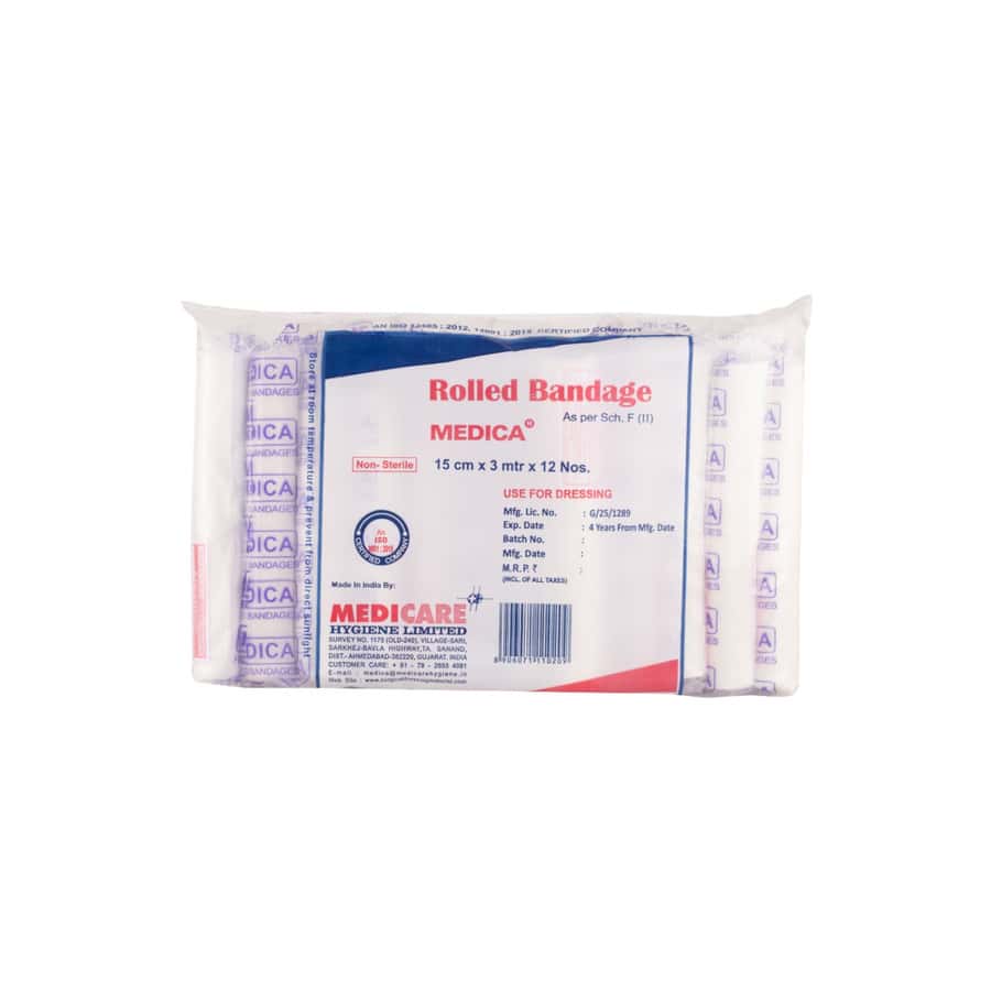 Buy LIVEASY SURGICAL'S ROLLED BANDAGE PACK OF 12 5CM X 3MT Online & Get ...