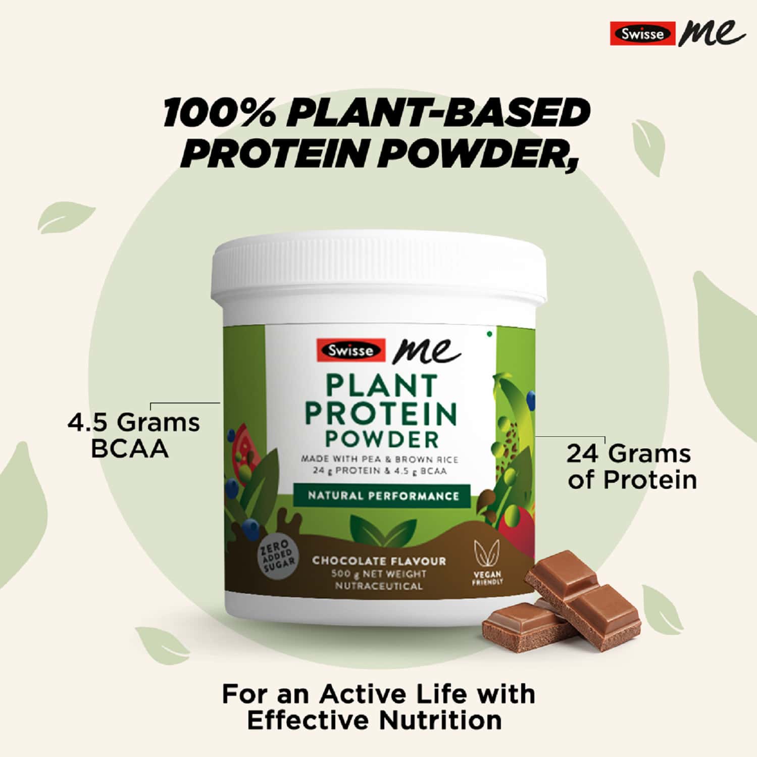 Buy SWISSEME PLANT PROTEIN - 100% NATURAL|ZERO ADDED SUGAR|24G VEGAN ...