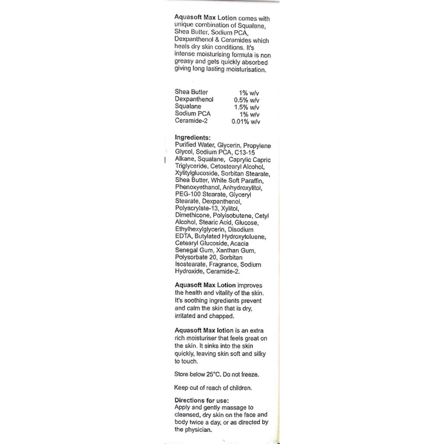 Buy AQUASOFT MAX INTENSE MOISTURISING LOTION 200 ML Online & Get Upto ...