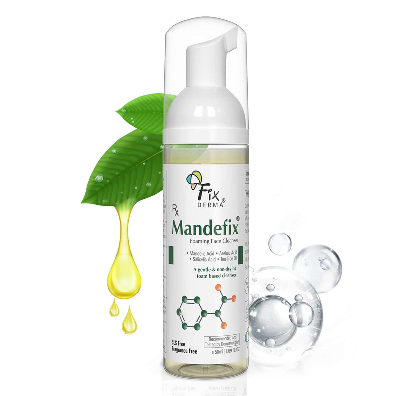 Buy FIXDERMA MANDEFIX FOAMING CLEANSER WITH 2% SALICYLIC ACID - 50ML ...